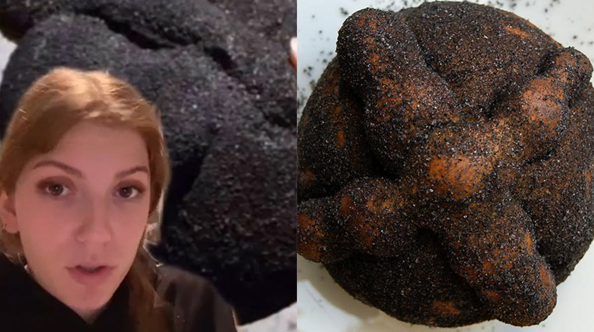Pan de muerto negro, ¿con cenizas de difuntos? Así lo cree una tiktoker